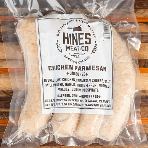 CHICKEN PARMESAN SAUSAGES: UNCOOKED, Hines Meat Co.
